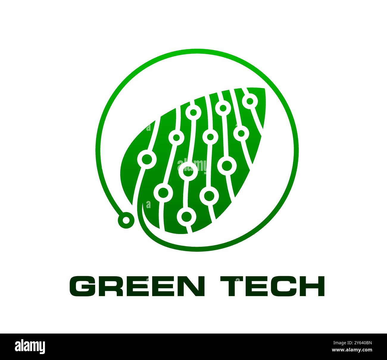 Green tech icon, smart digital farm and eco green energy technology ...