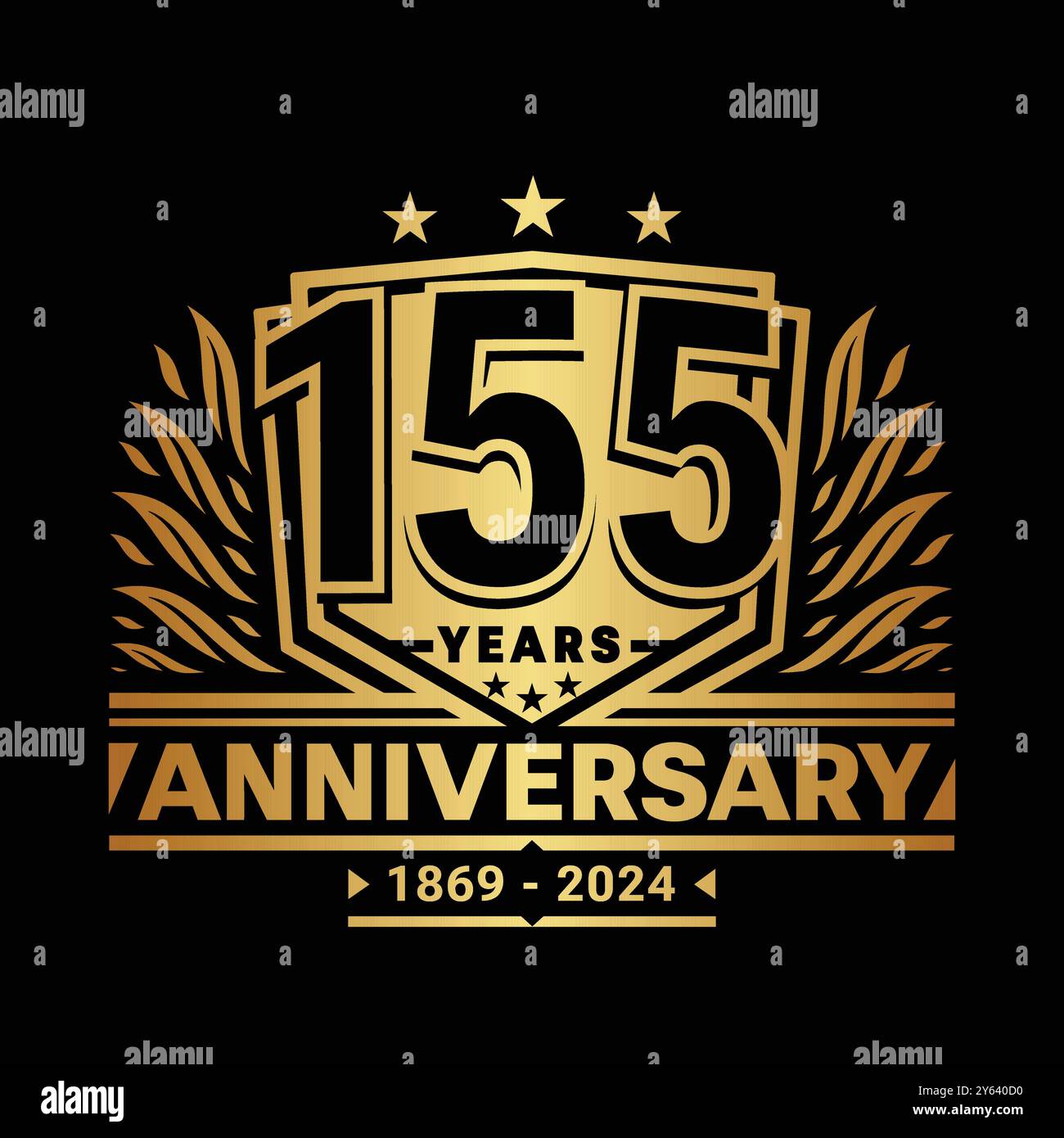 155 years anniversary celebration shield design template.155th ...