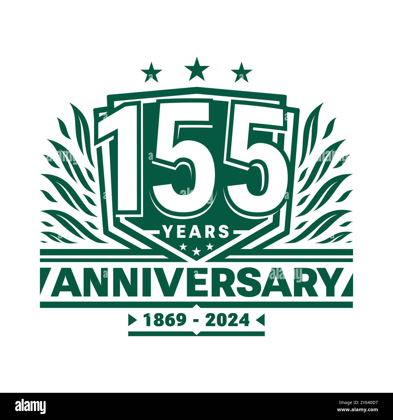 155 years anniversary celebration shield design template.155th ...