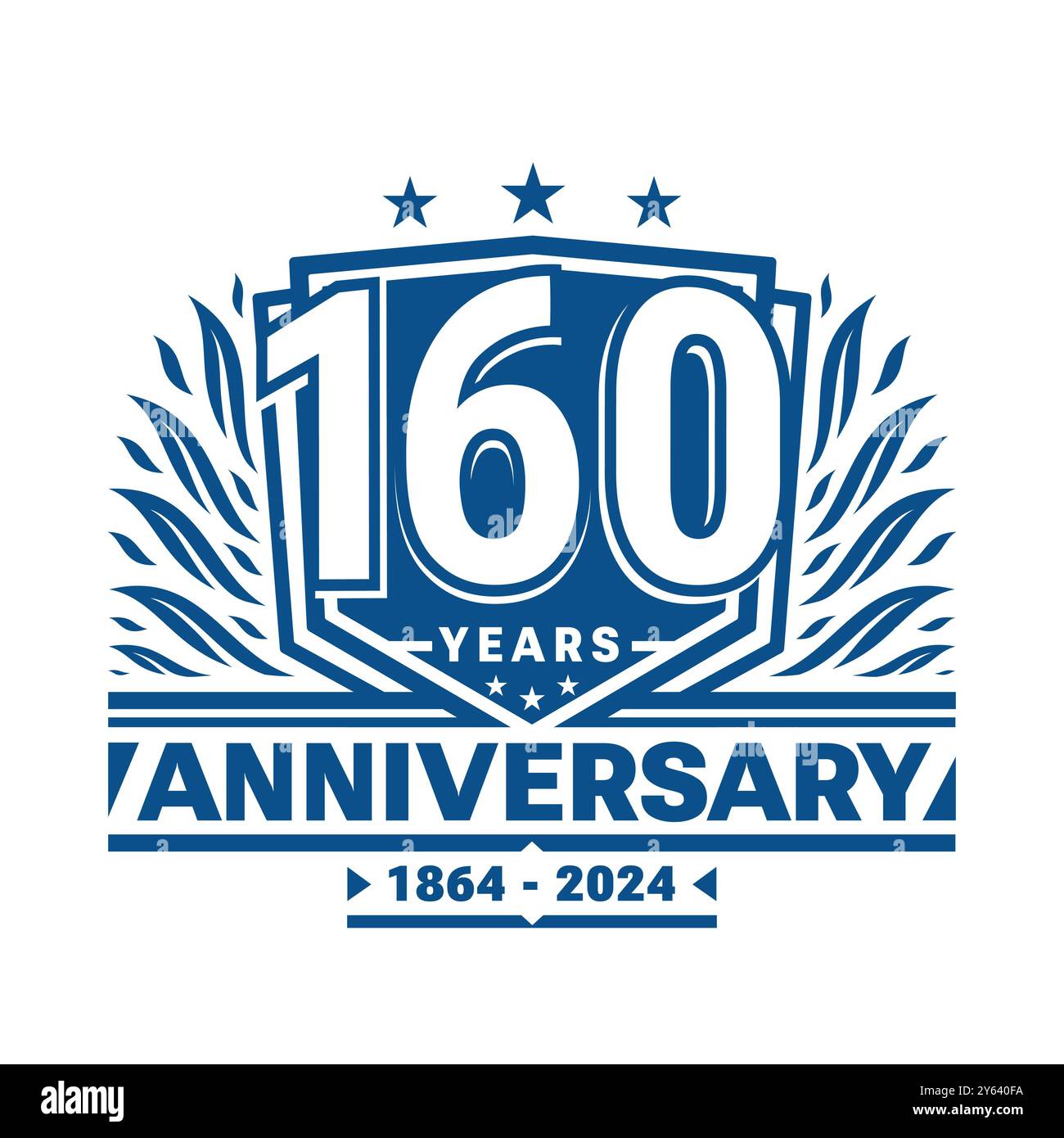160 years anniversary celebration shield design template. 160th ...