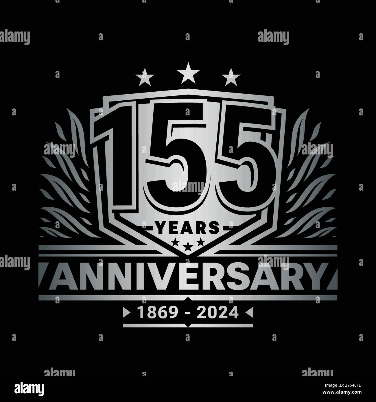 155 years anniversary celebration shield design template.155th ...