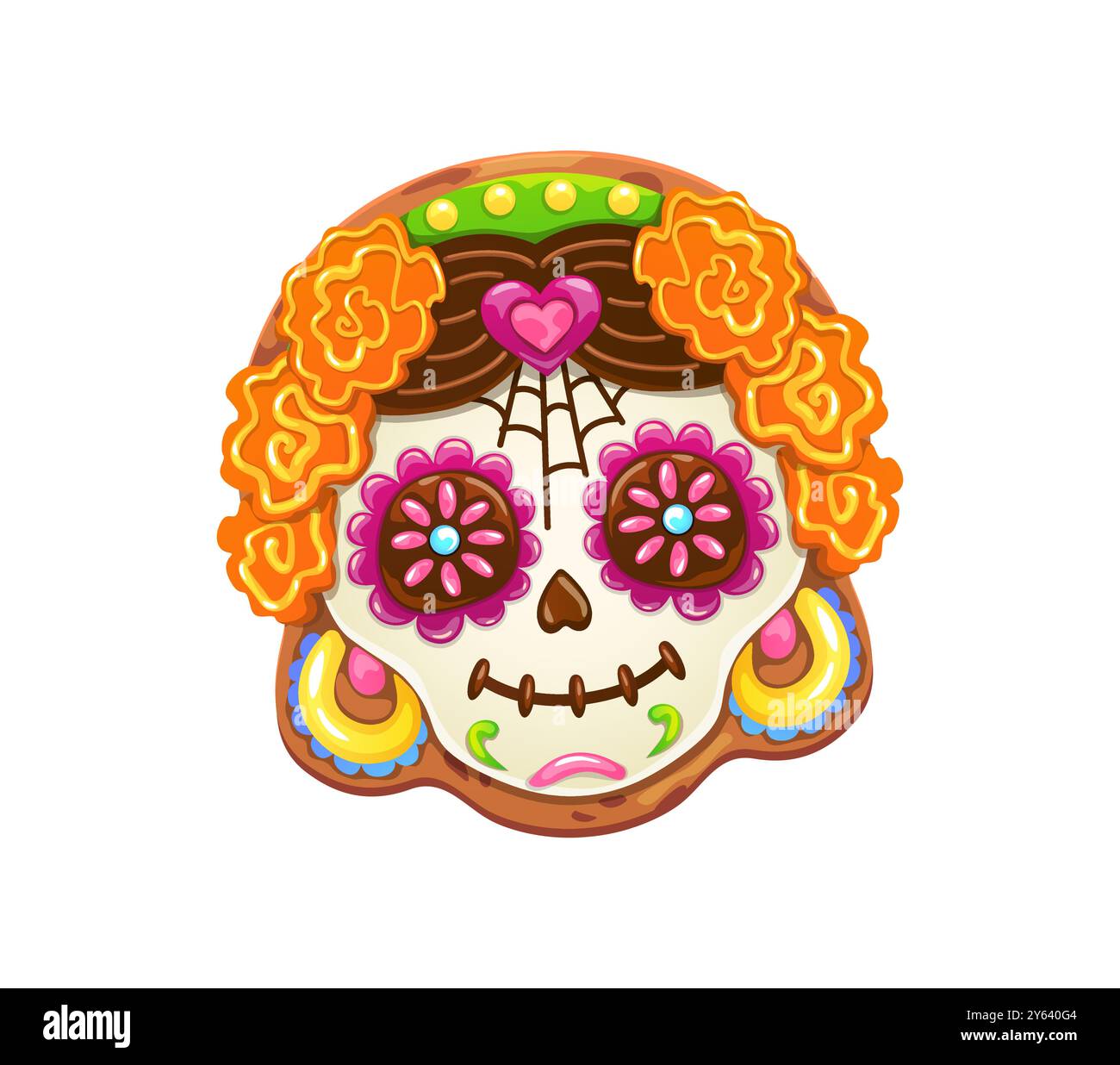 Mexican Dia de Los Muertos calavera skull cookie or biscuit cake for ...