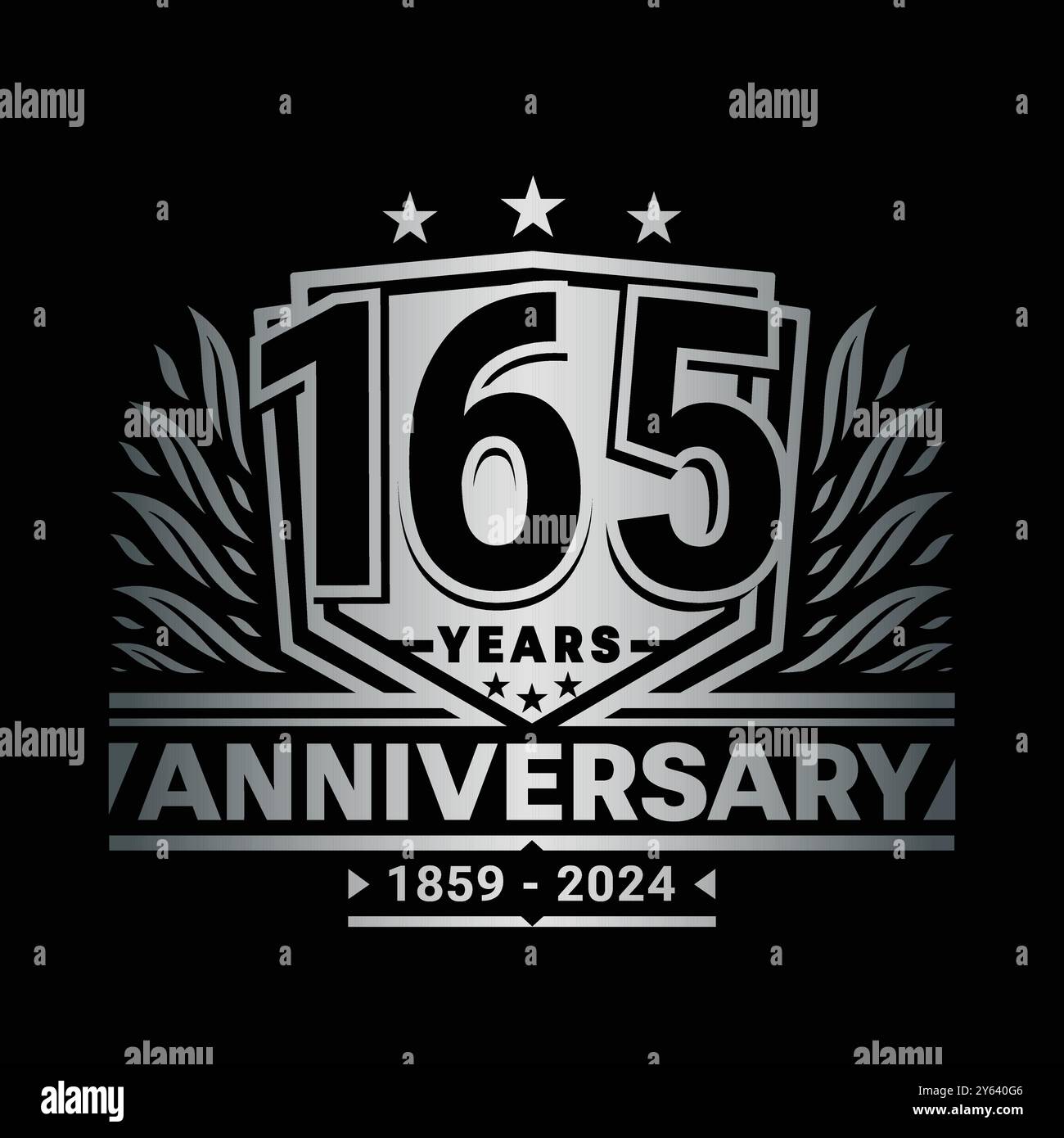165 years anniversary celebration shield design template. 165th ...
