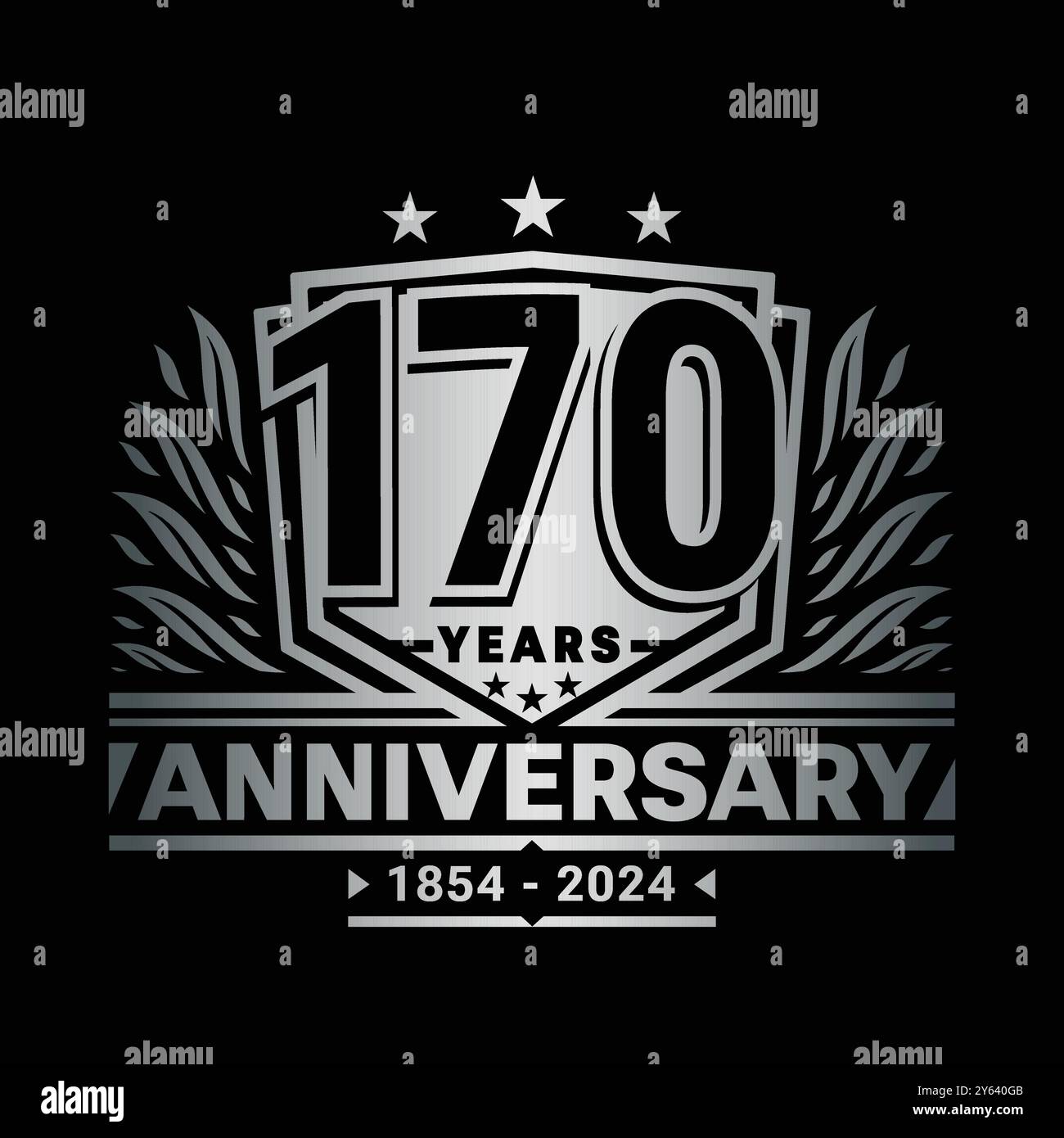 170 years anniversary celebration shield design template. 170th ...