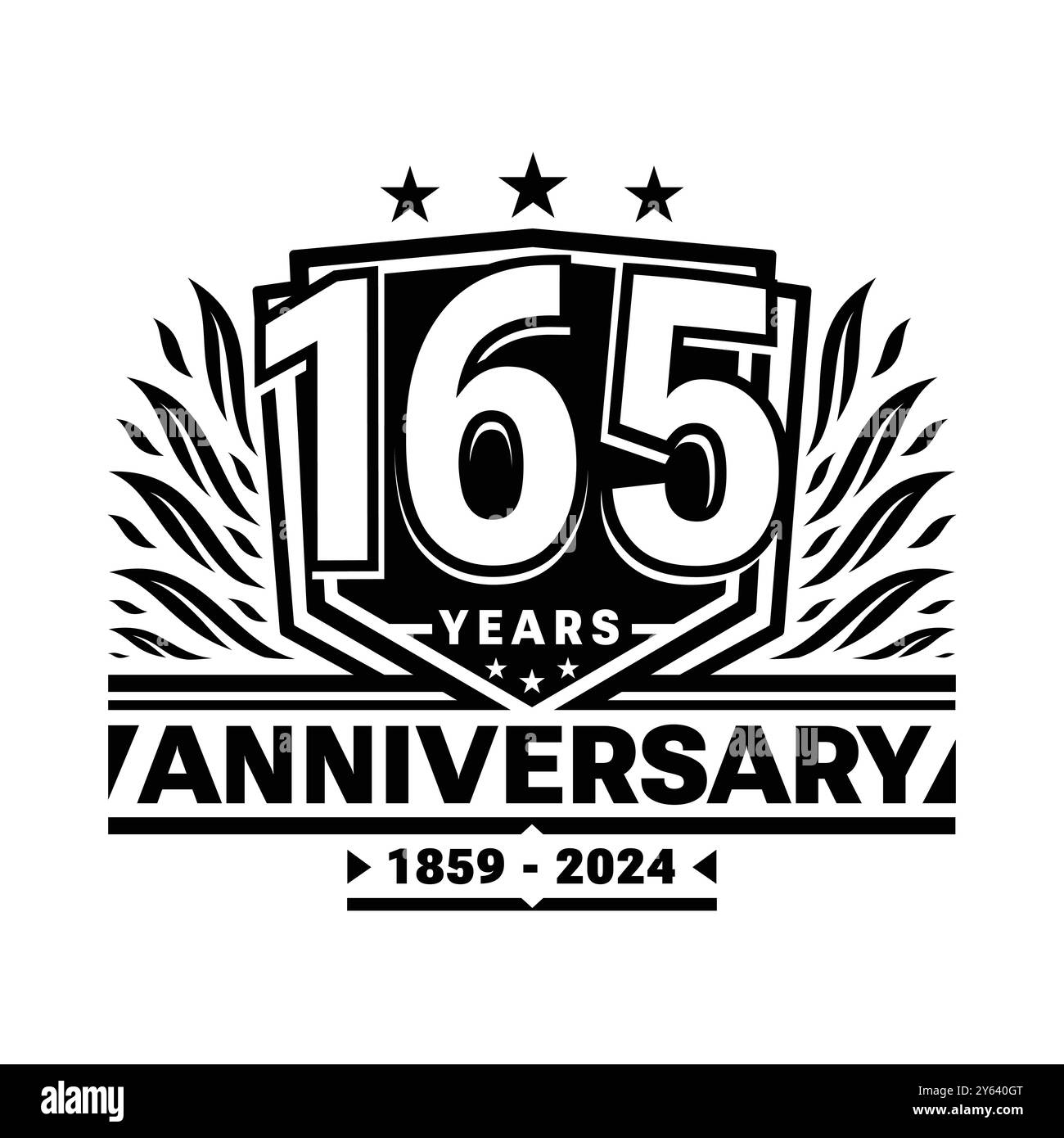 165 years anniversary celebration shield design template. 165th ...