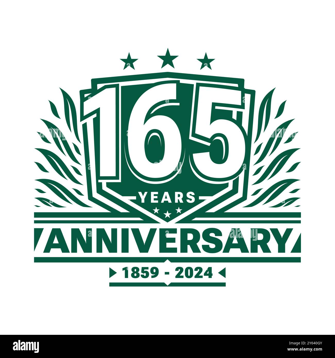 165 years anniversary celebration shield design template. 165th ...
