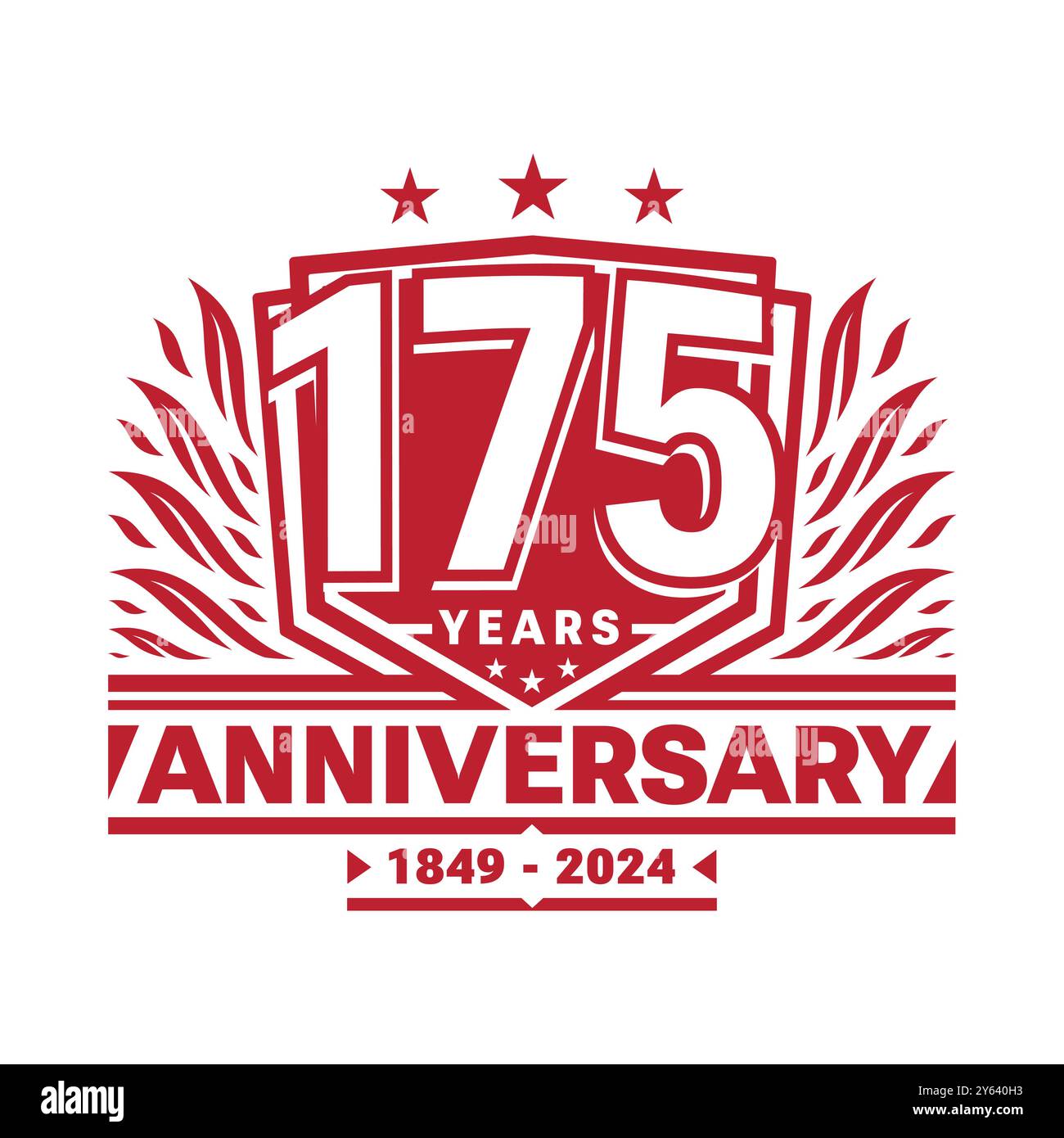 175 years anniversary celebration shield design template. 175th ...