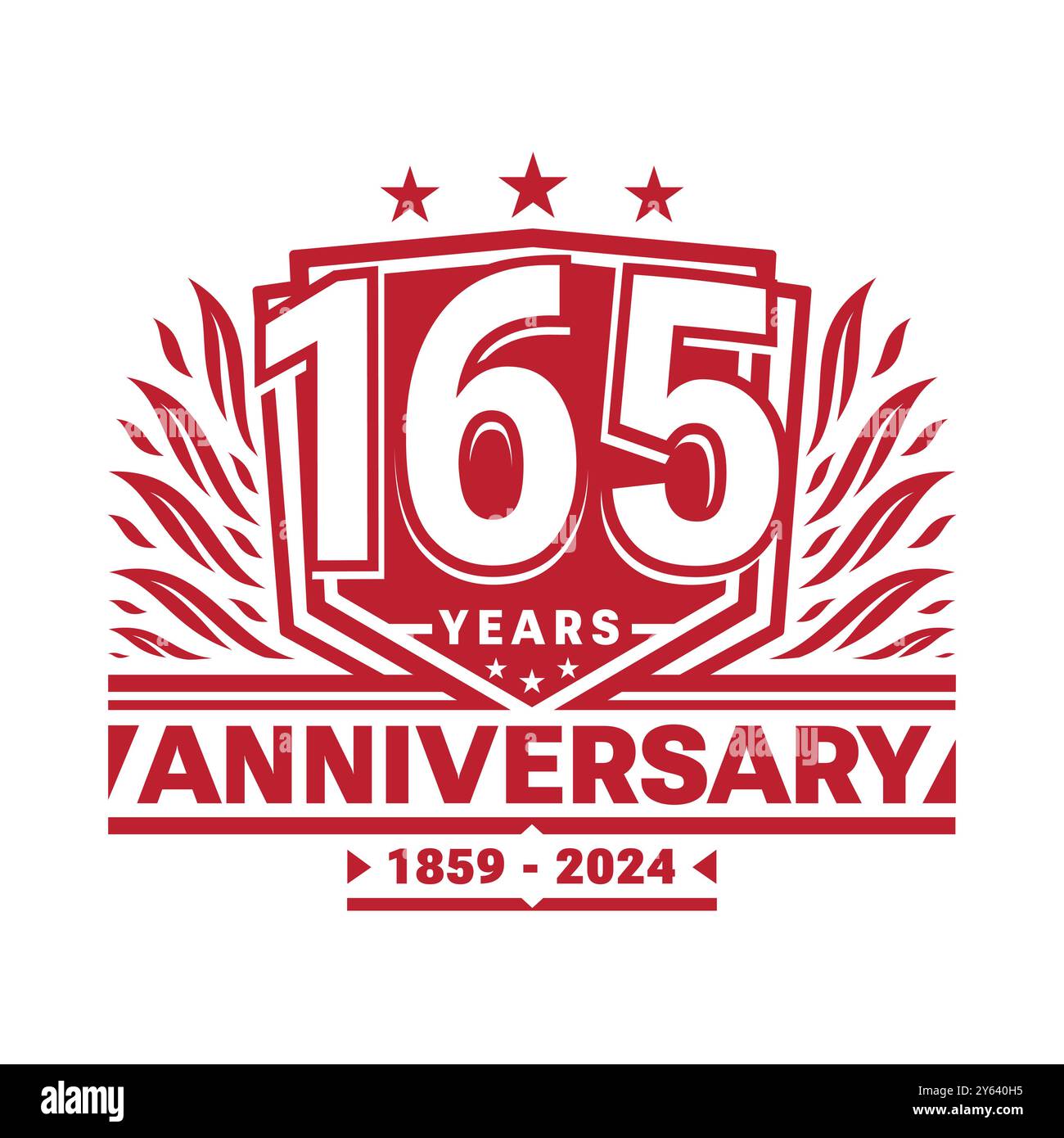 165 years anniversary celebration shield design template. 165th ...