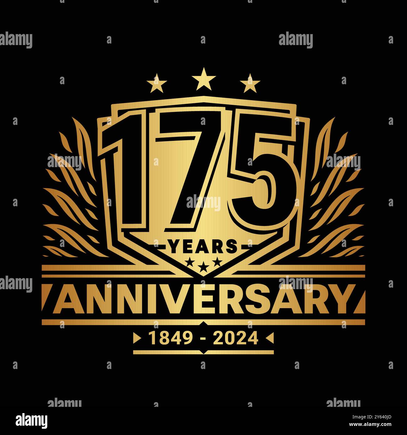 175 years anniversary celebration shield design template. 175th anniversary logo. Vector and ...