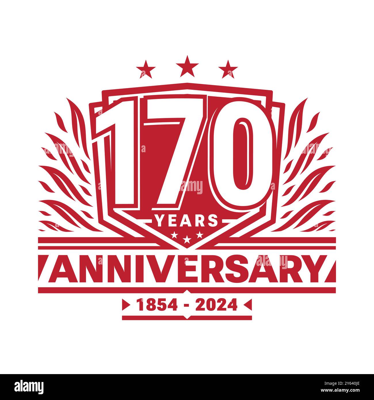 170 years anniversary celebration shield design template. 170th ...