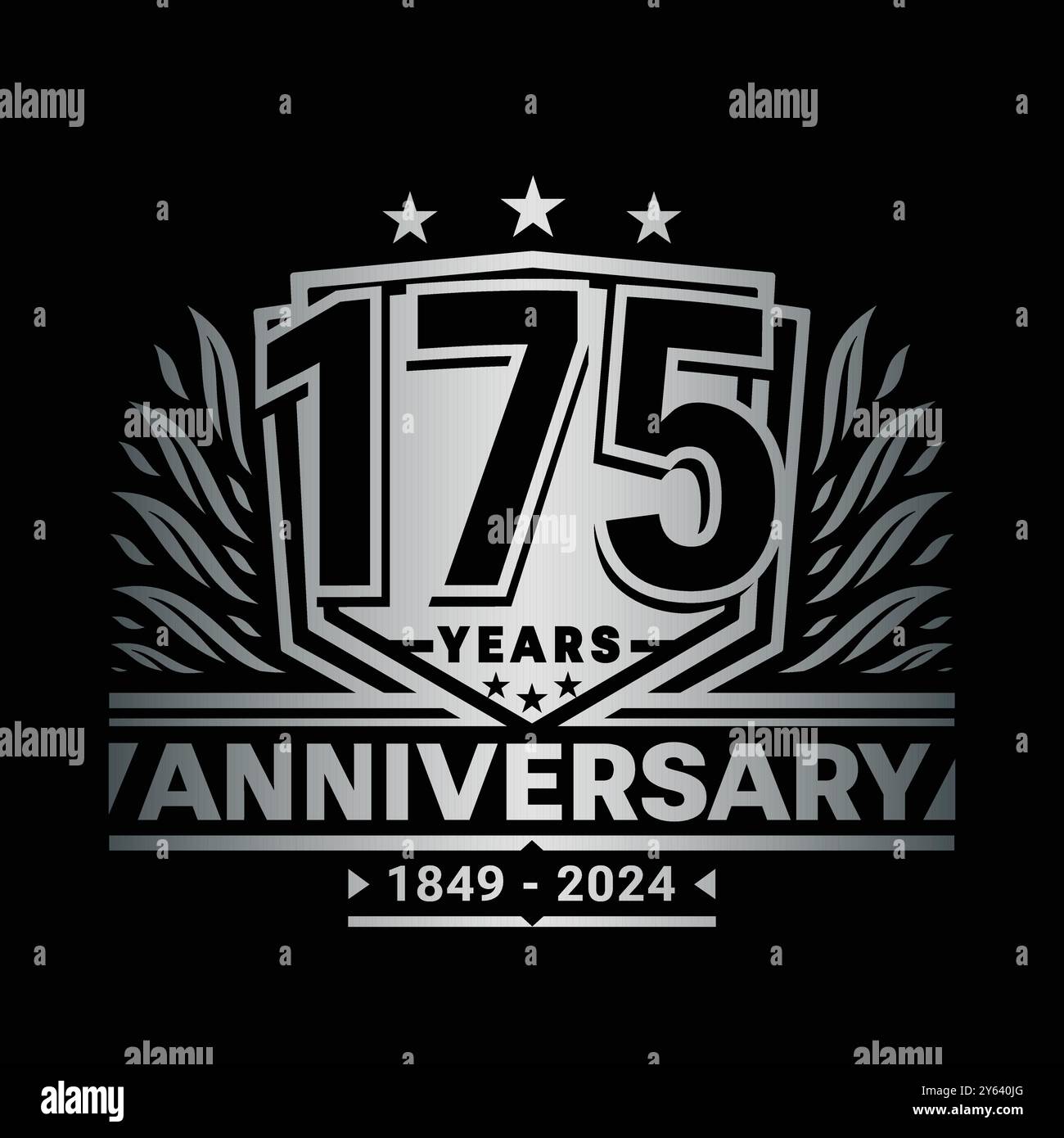 175 years anniversary celebration shield design template. 175th anniversary logo. Vector and ...