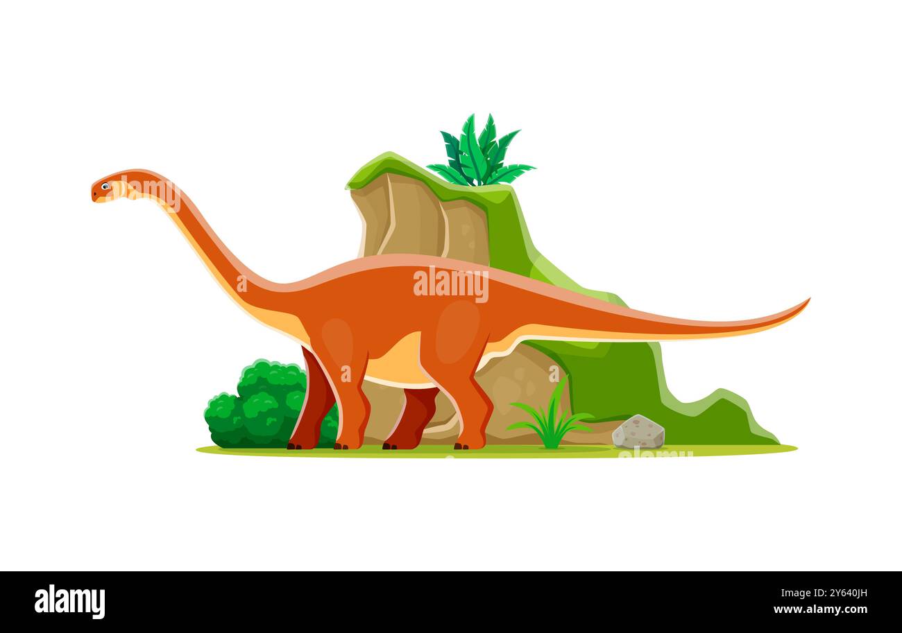 Cartoon prehistoric cetiosaurus dinosaur character. Isolated vector ...