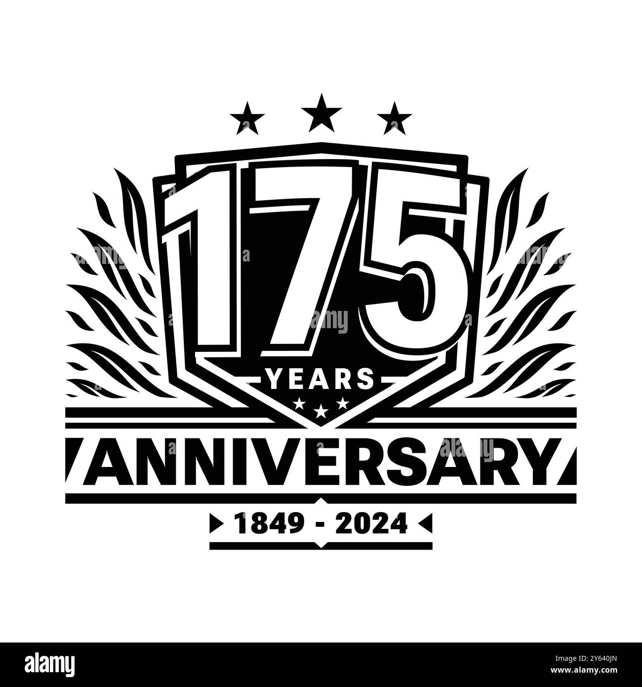 175 years anniversary celebration shield design template. 175th anniversary logo. Vector and ...
