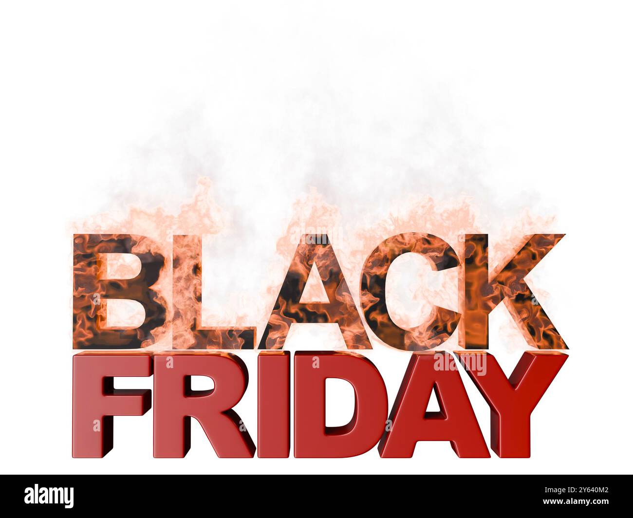 Friday text fire on black hi-res stock photography and images - Alamy