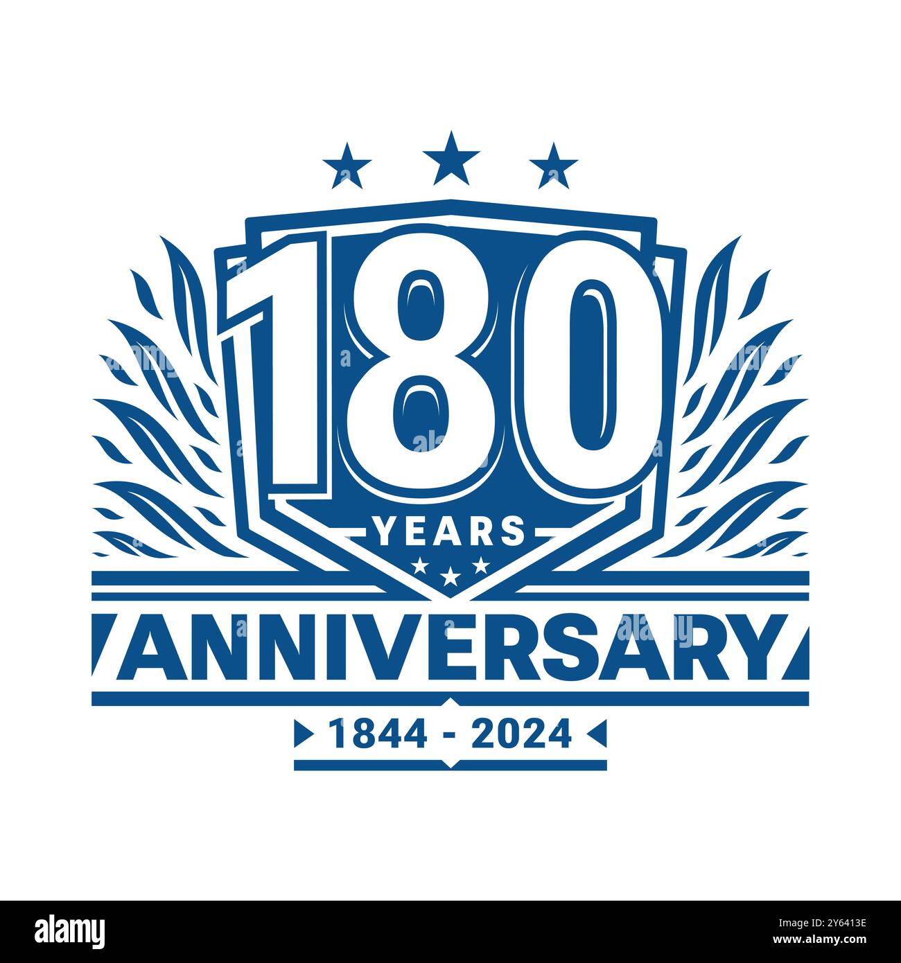 180 years anniversary celebration shield design template. 180th ...