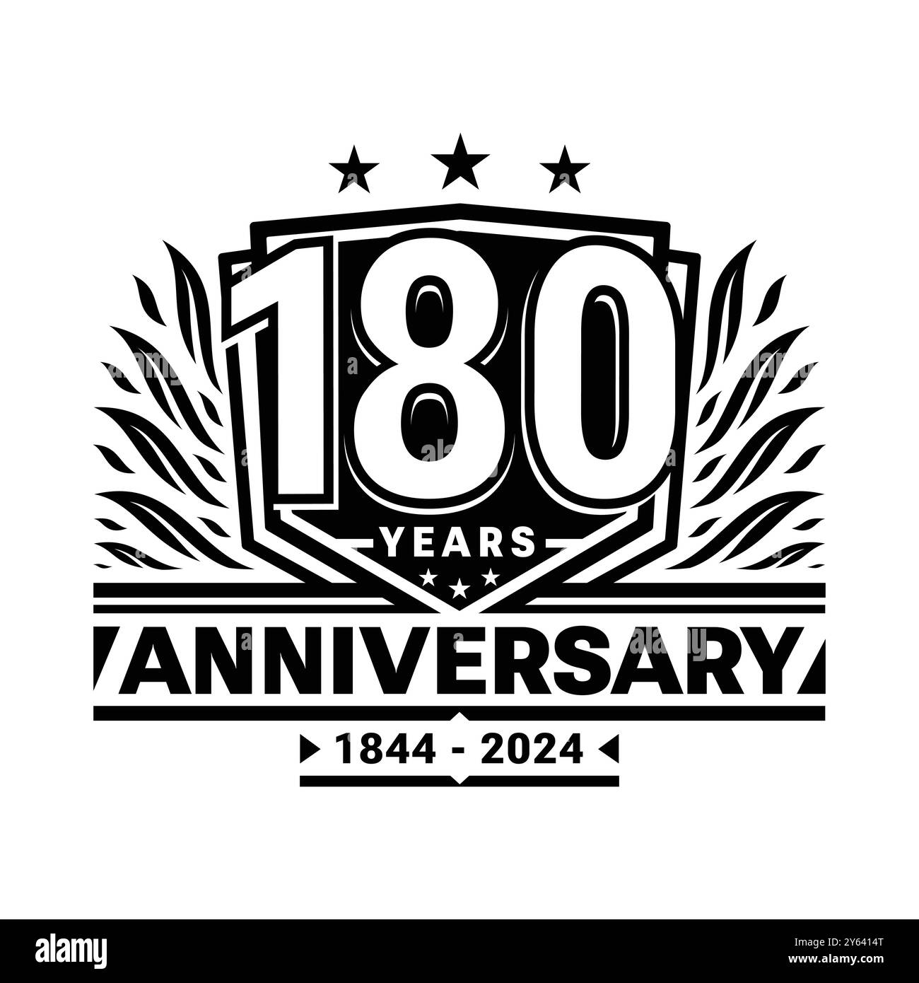 180 years anniversary celebration shield design template. 180th ...
