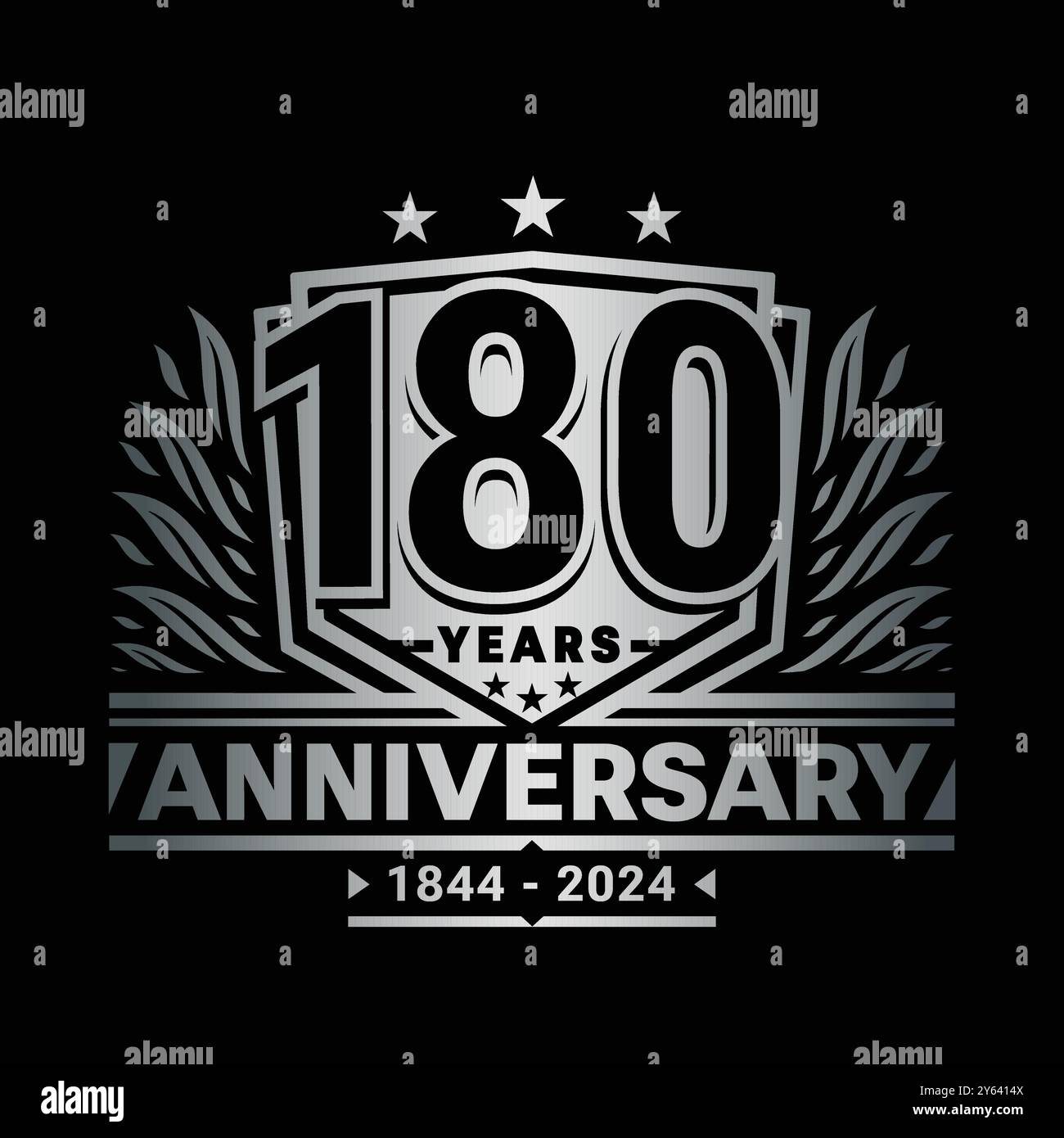 180 years anniversary celebration shield design template. 180th ...