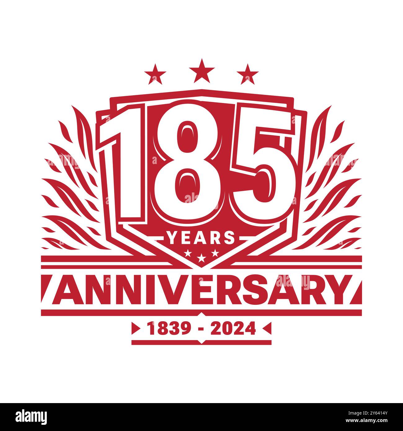 185 years anniversary celebration shield design template. 185th ...