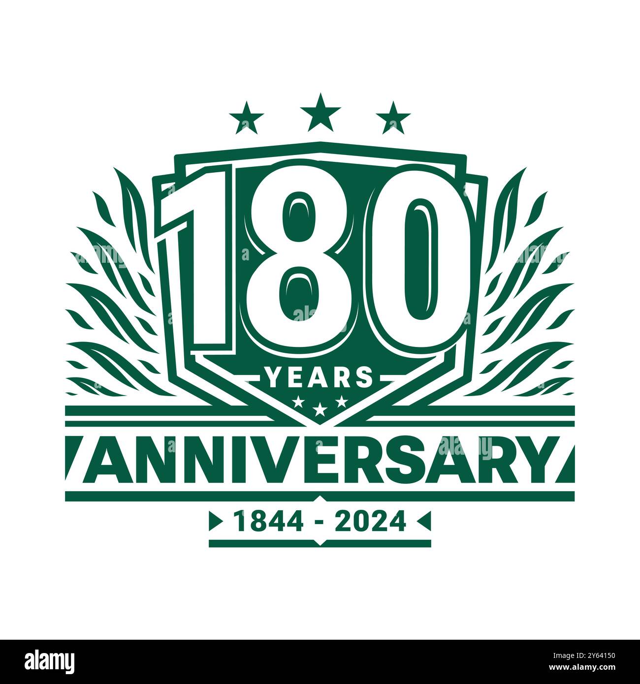 180 years anniversary celebration shield design template. 180th ...