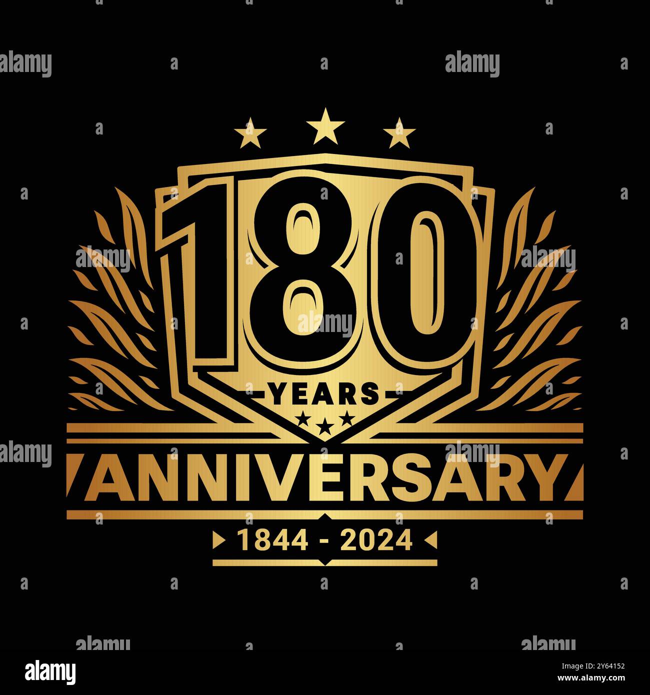 180 years anniversary celebration shield design template. 180th ...