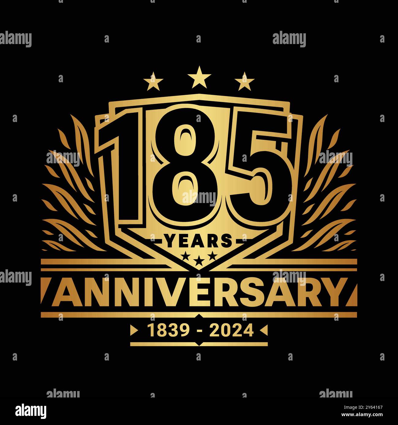 185 years anniversary celebration shield design template. 185th ...