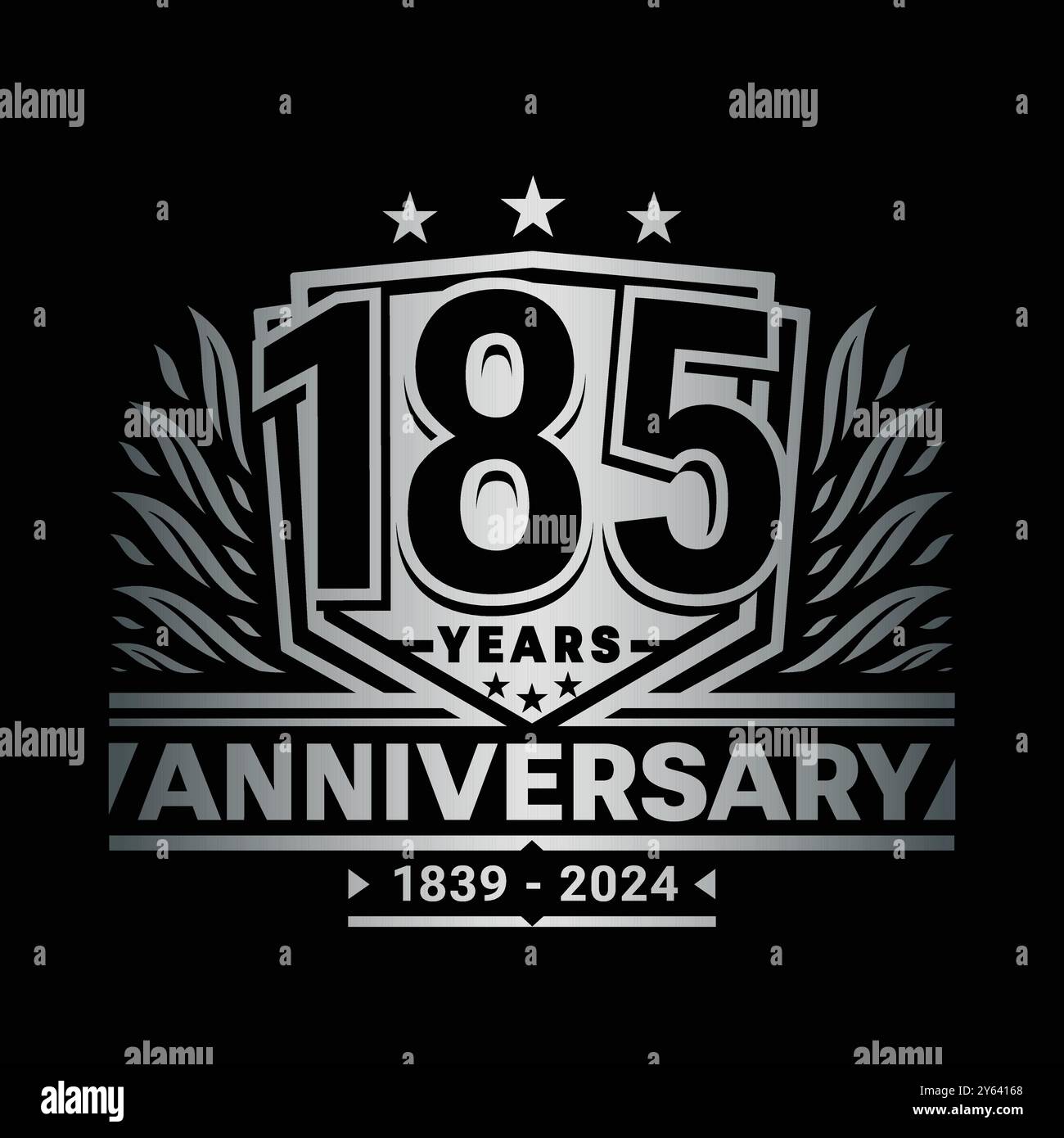 185 years anniversary celebration shield design template. 185th ...