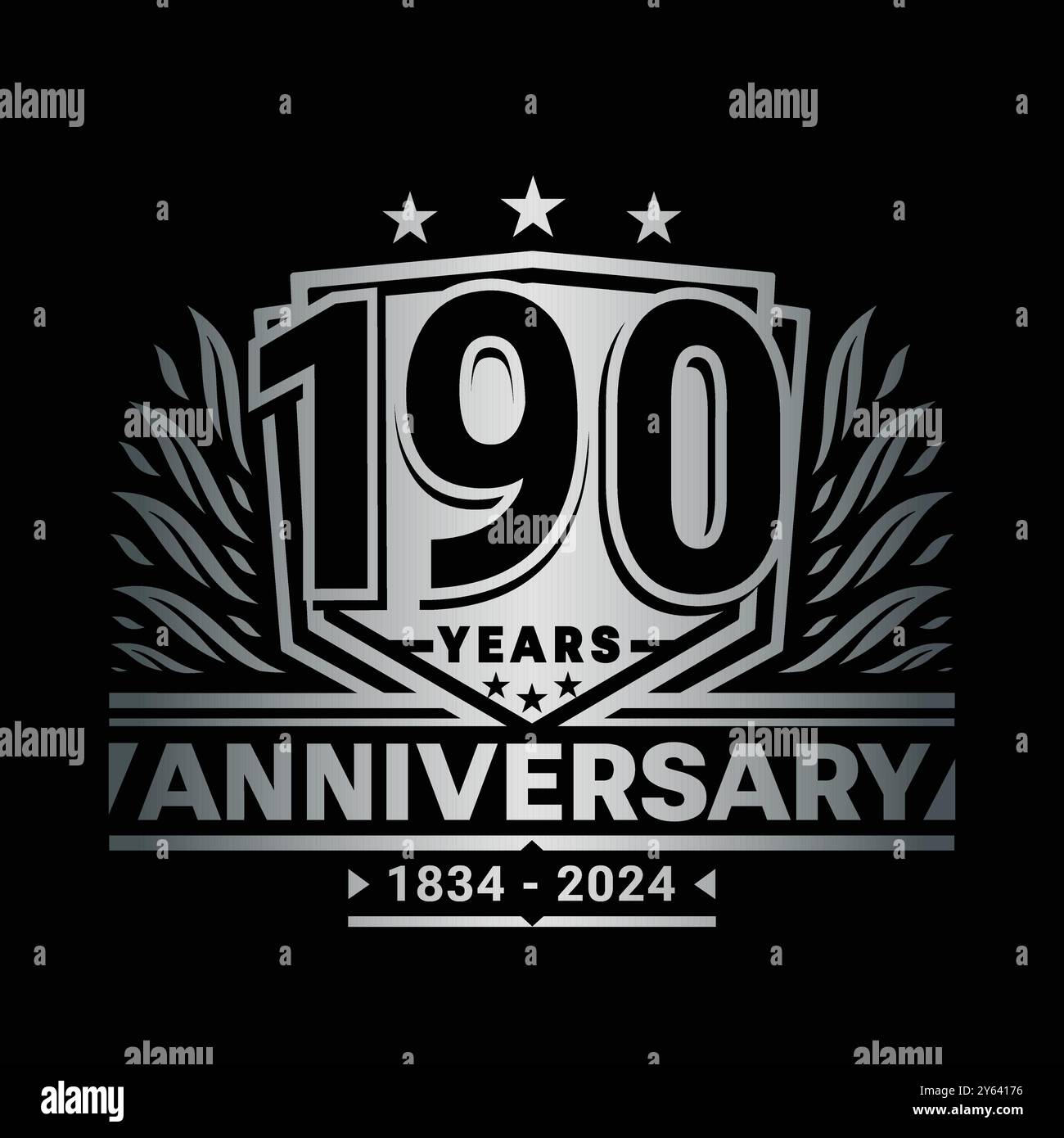 190 years anniversary celebration shield design template. 190th ...