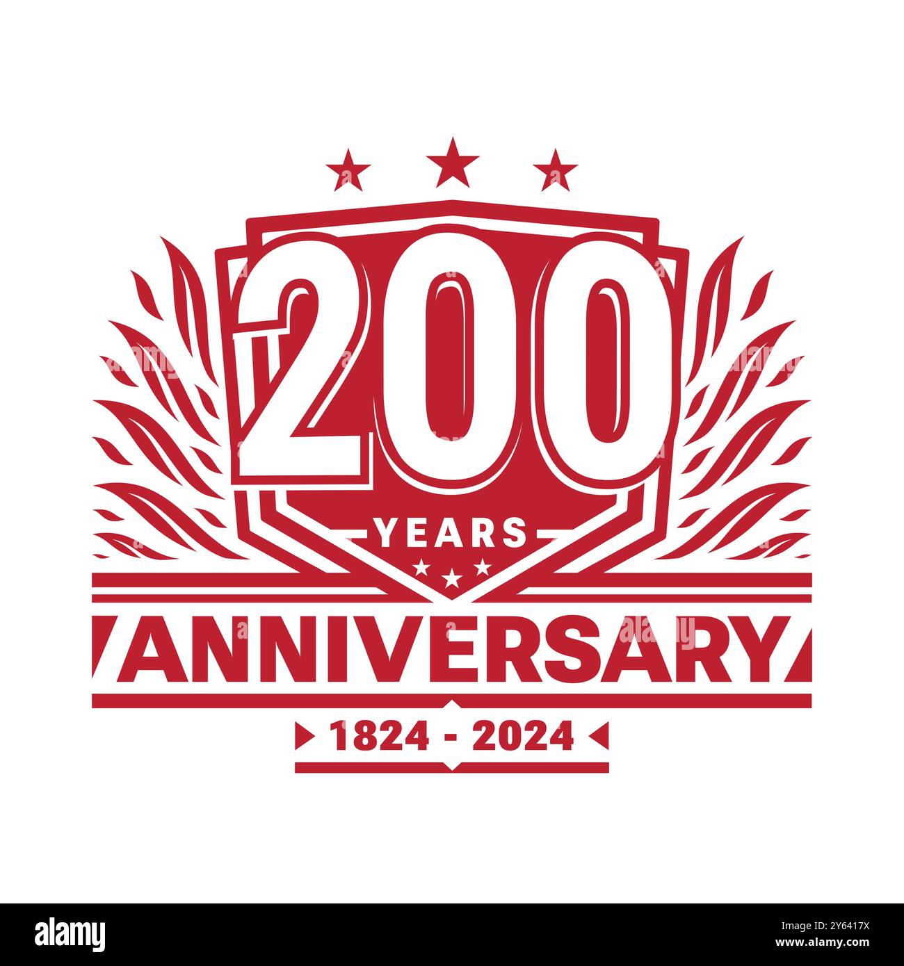 200 years anniversary celebration shield design template. 200th ...