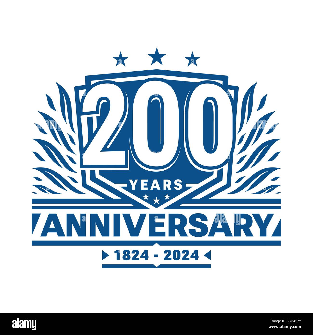 200 years anniversary celebration shield design template. 200th ...