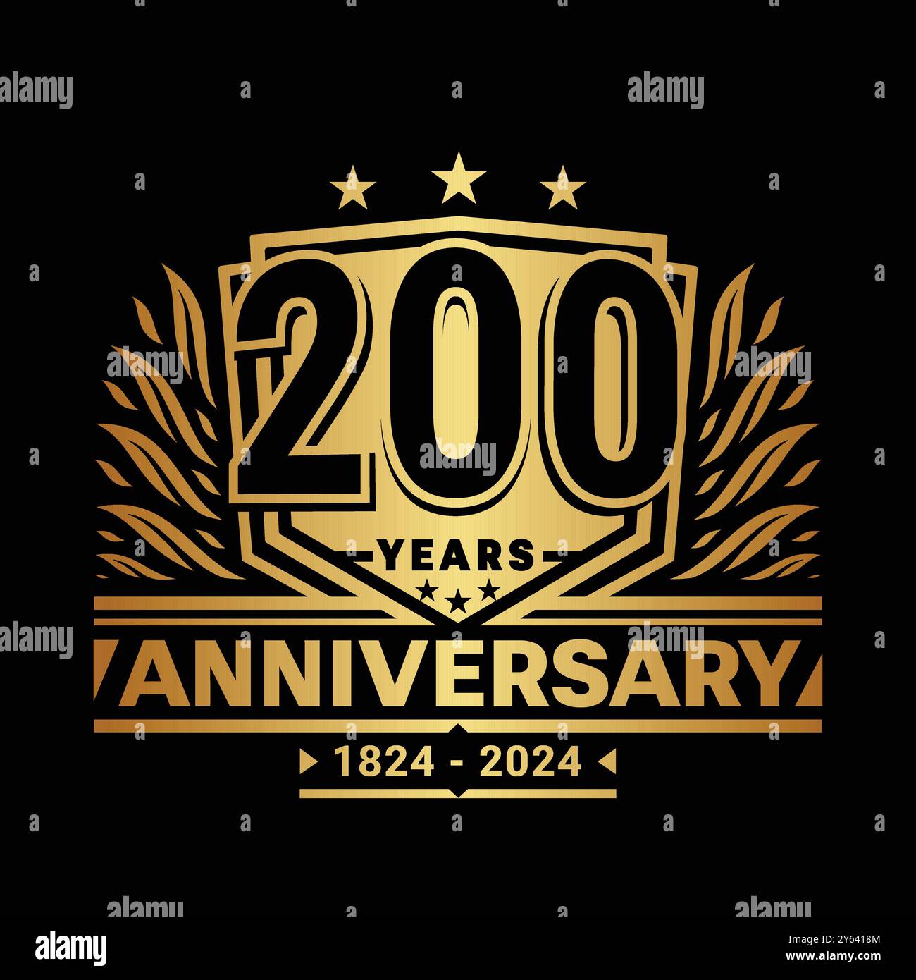 200 years anniversary celebration shield design template. 200th ...