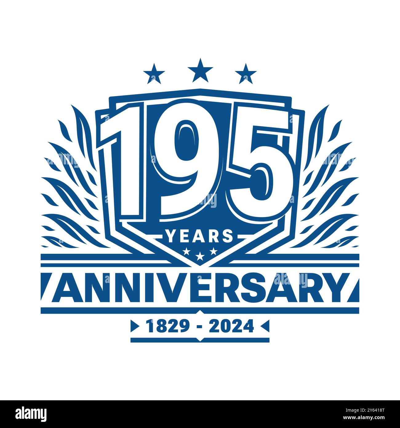 195 years anniversary celebration shield design template. 195th ...