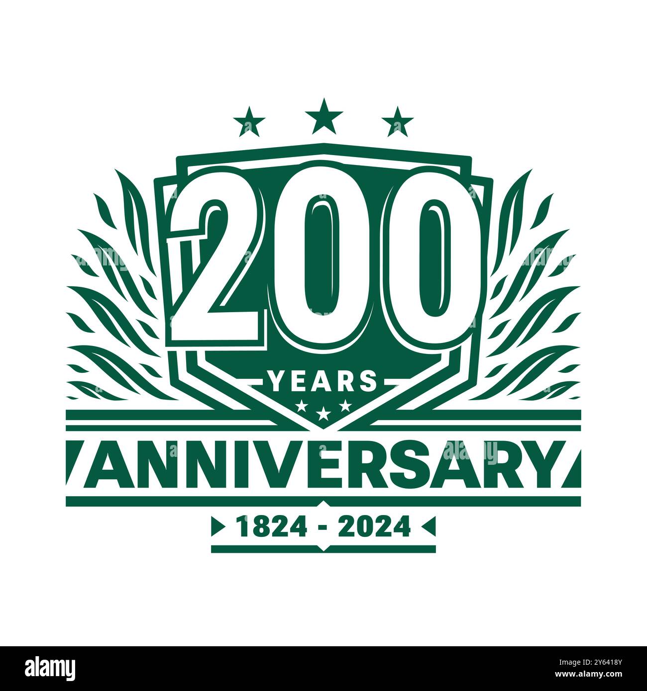 200 years anniversary celebration shield design template. 200th ...