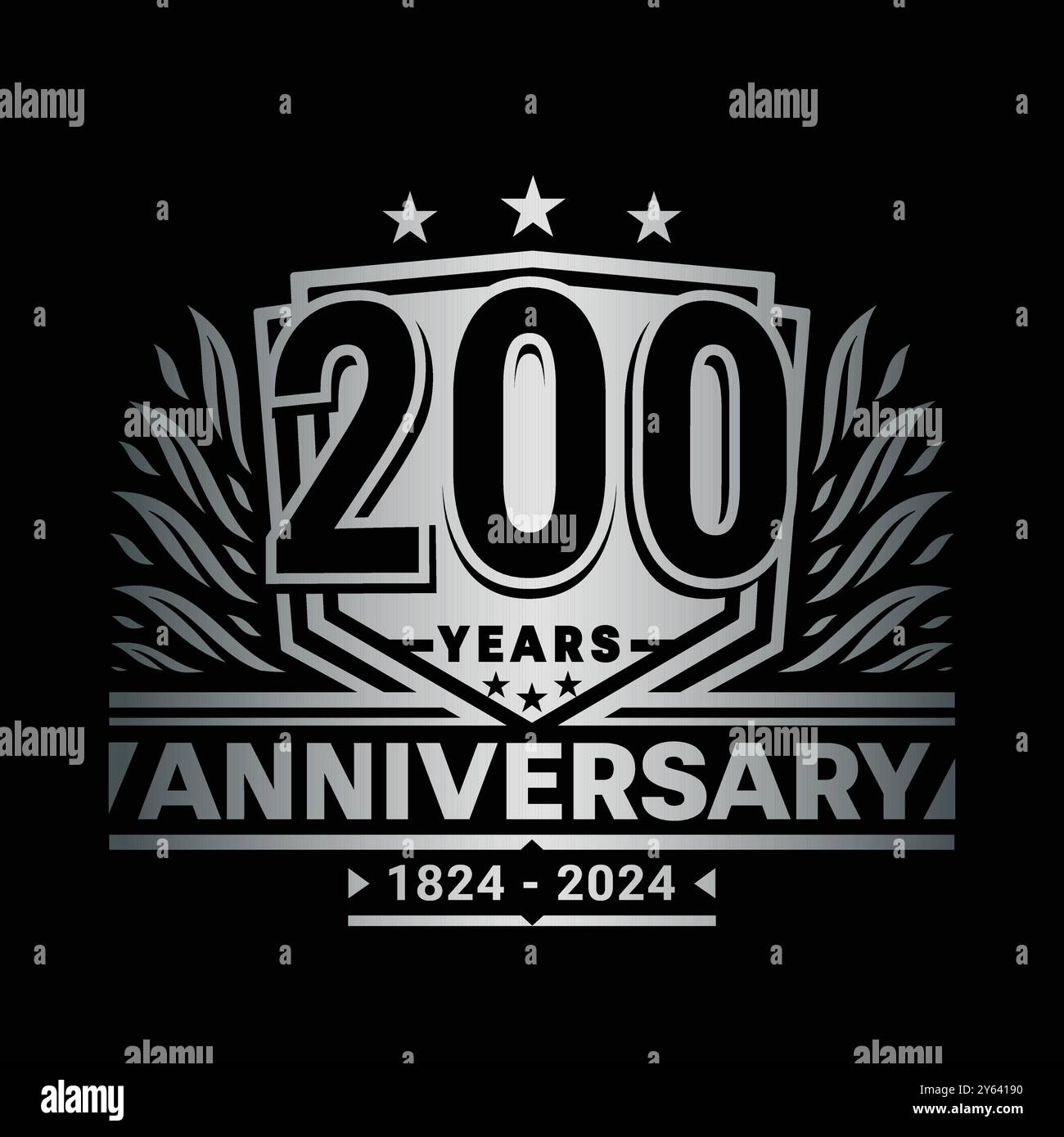 200 years anniversary celebration shield design template. 200th ...