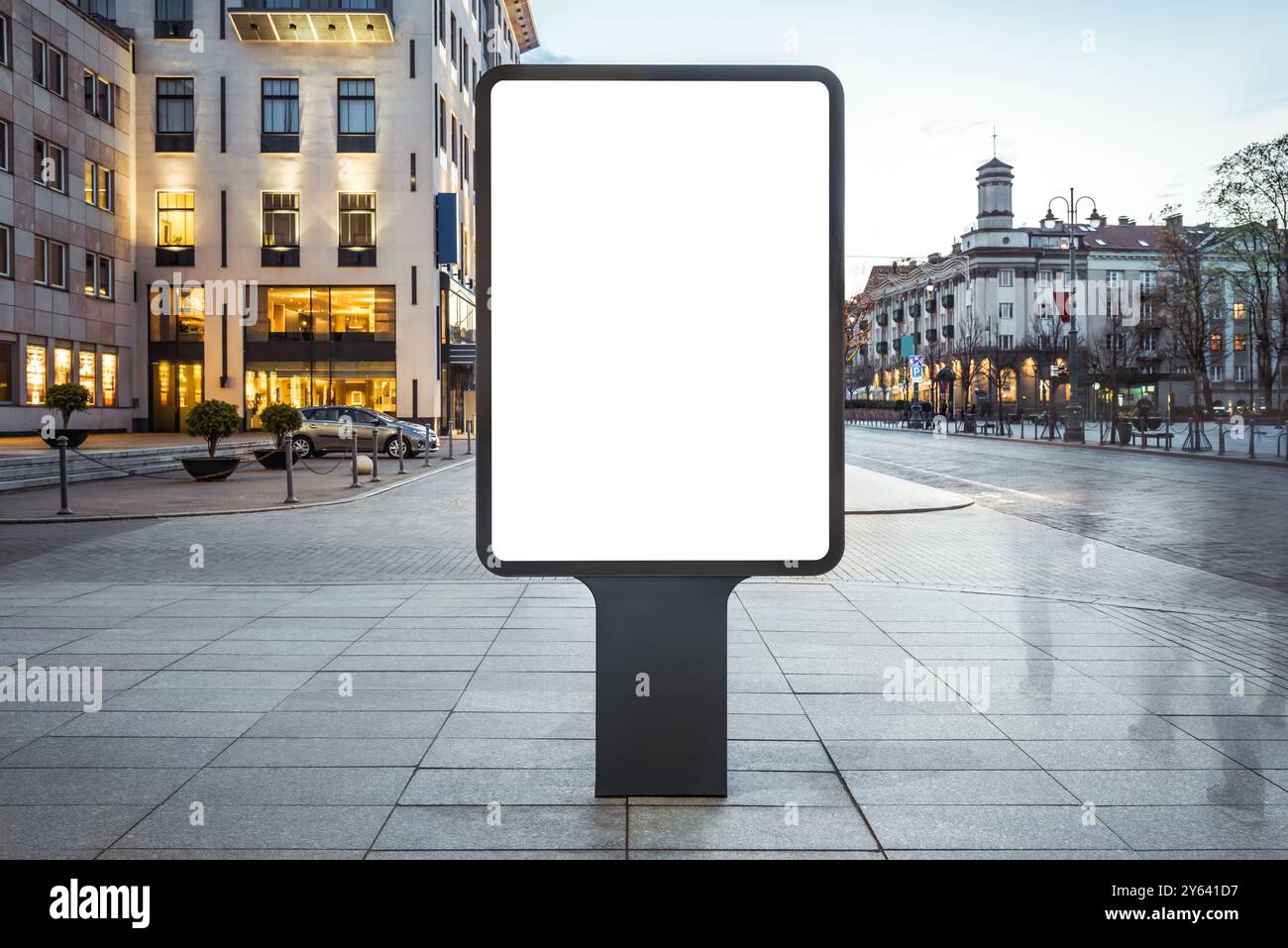Blank Mockup Of Vertical Street Advertising Poster Billboard Stock ...