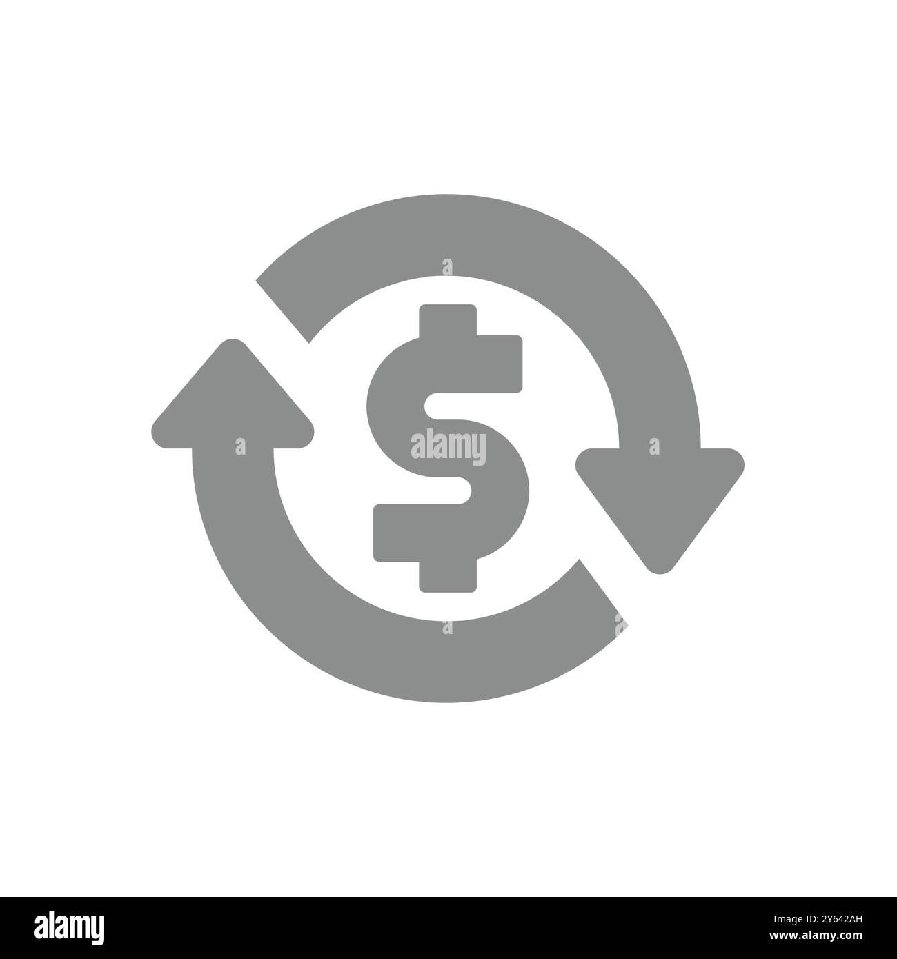 Money back guarantee vector icon. Dollar sign with circle arrow loop ...
