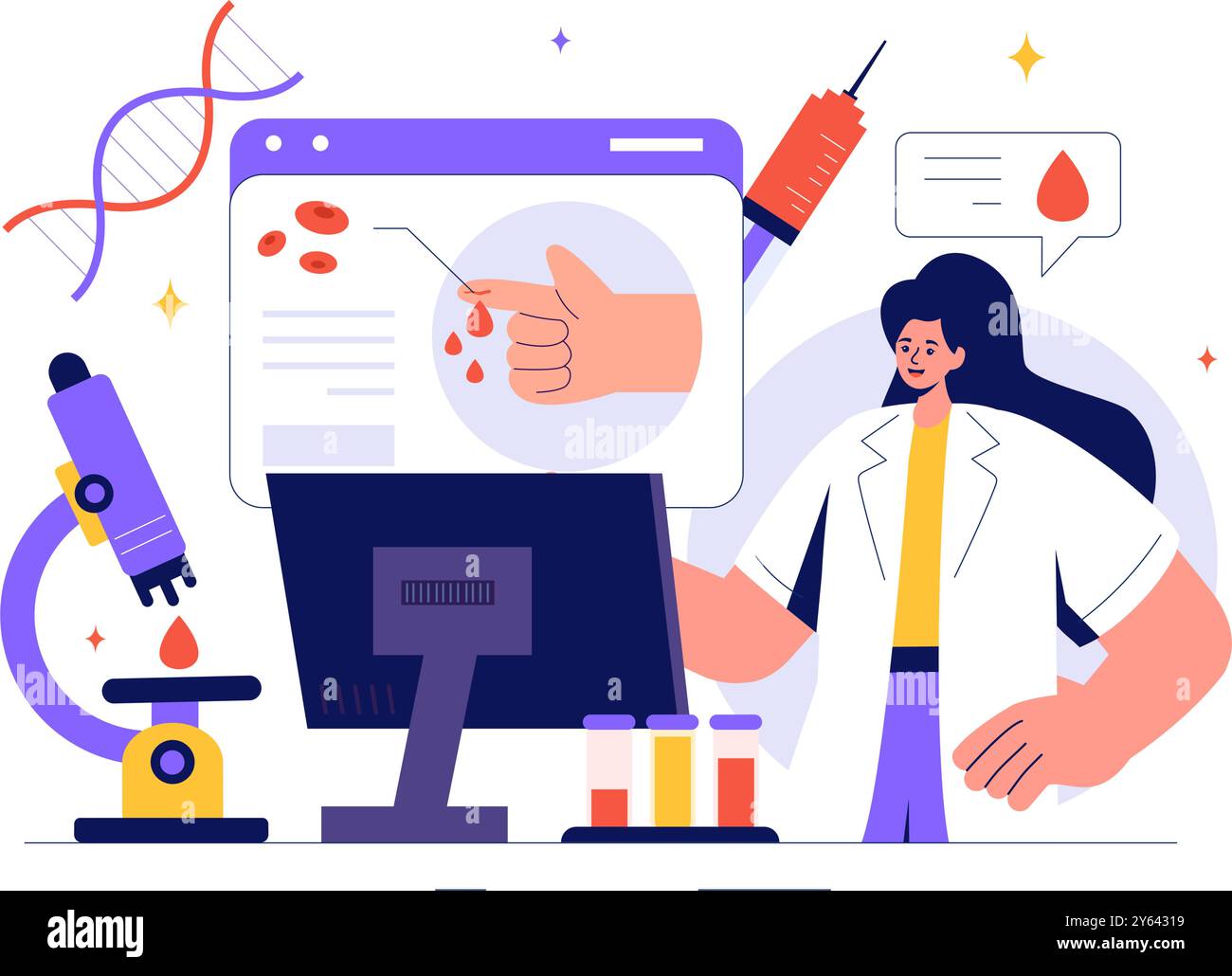 Hemophilia Vector Illustration Featuring a Doctor Examining an Injured ...