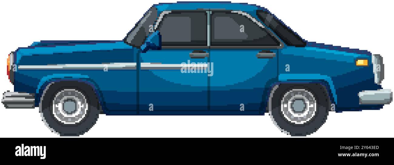 Vector image of a vintage blue car Stock Vector Image & Art - Alamy
