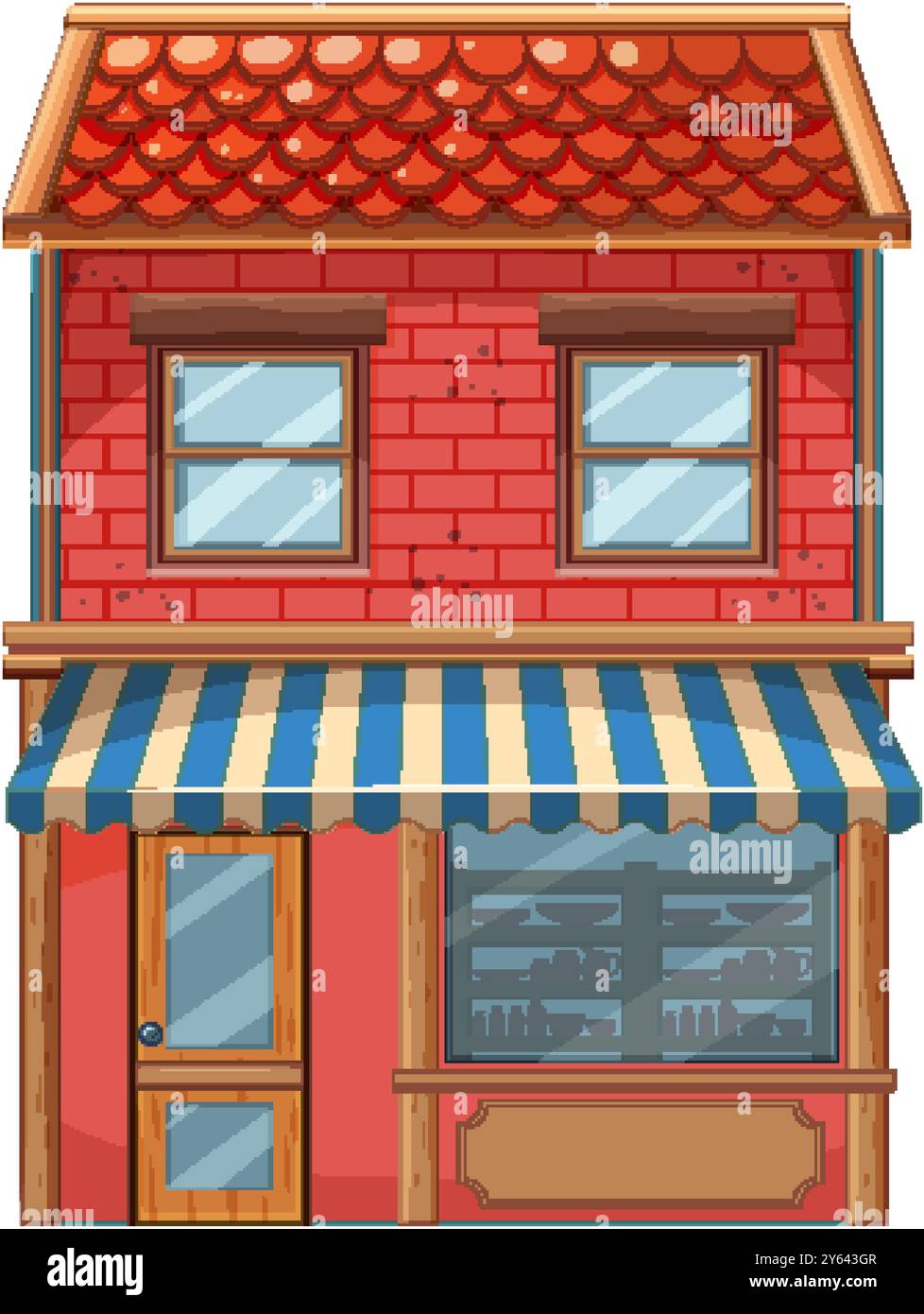 Illustration of a quaint, two-story shop Stock Vector Image & Art - Alamy
