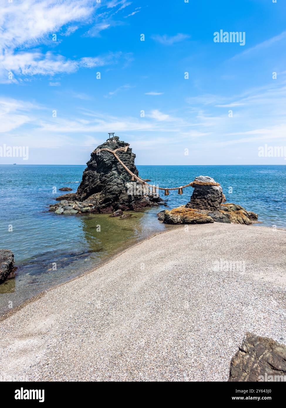 Futami Okitama Shrine, also known as Meoto Iwa Wedded Rocks in Ise, Mie ...