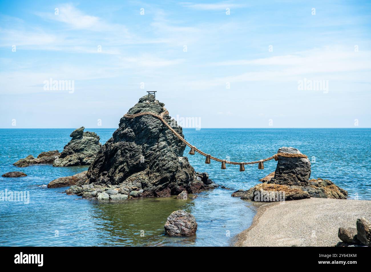 Futami Okitama Shrine, also known as Meoto Iwa Wedded Rocks in Ise, Mie ...