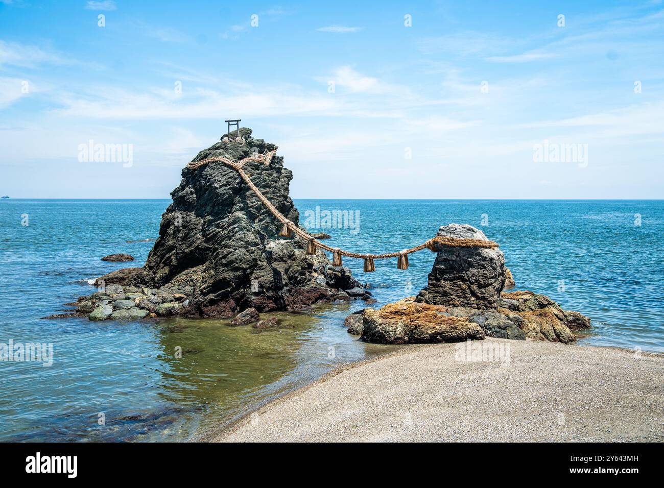 Futami Okitama Shrine, also known as Meoto Iwa Wedded Rocks in Ise, Mie ...