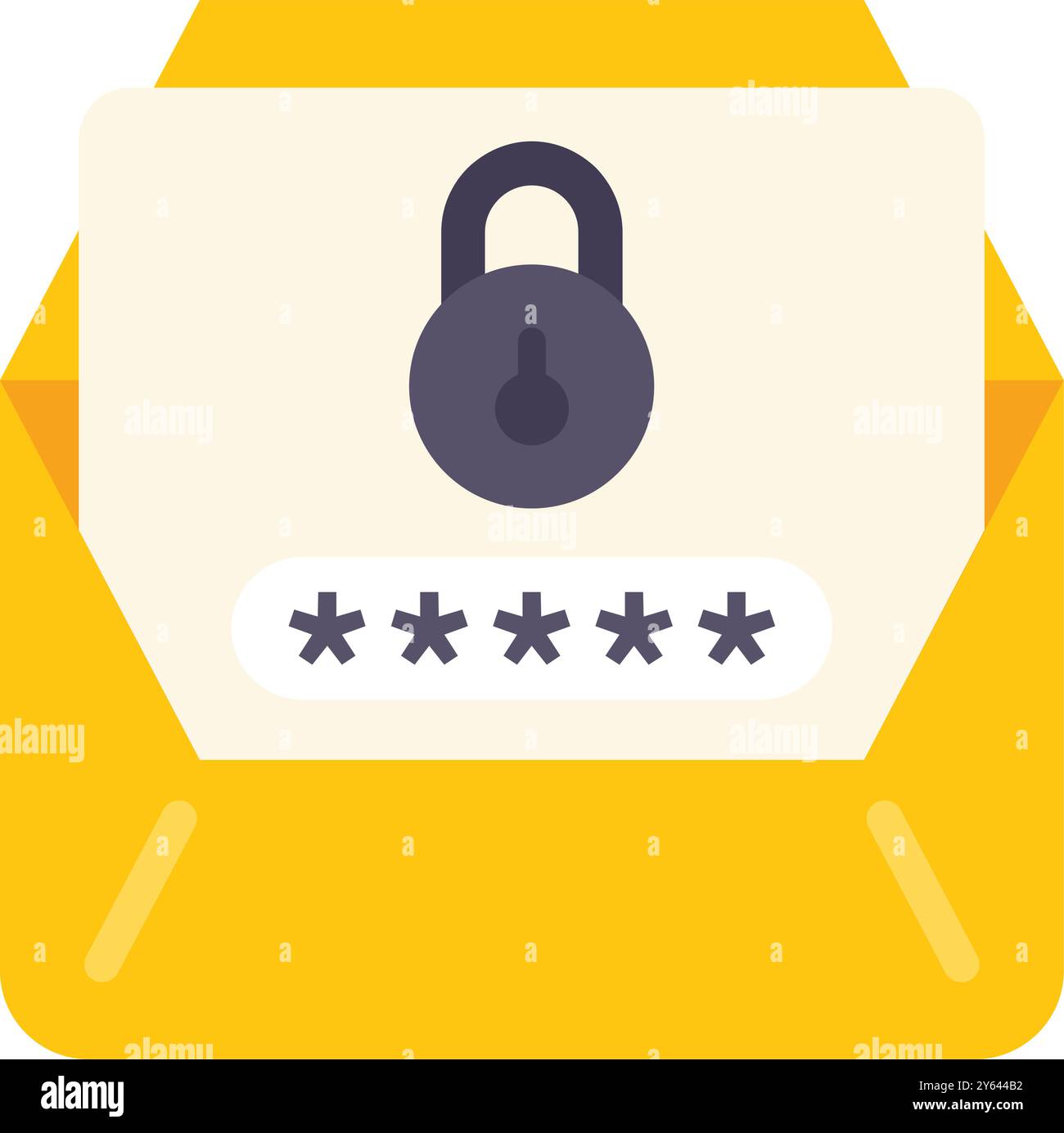 This vector illustration shows the concept of email security with a ...