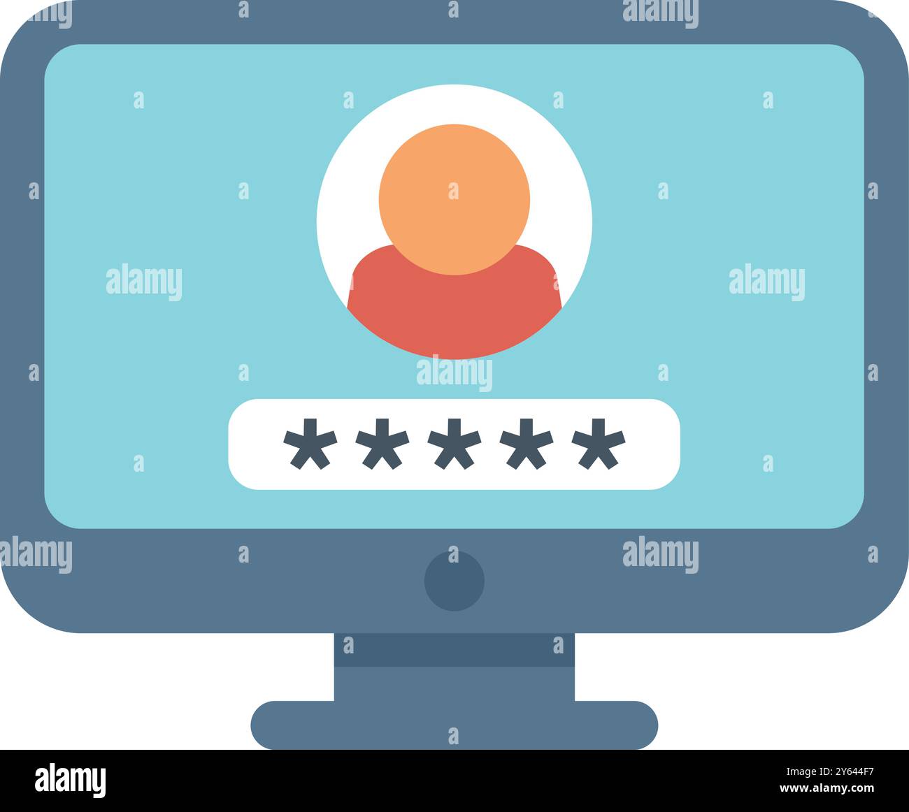Computer screen showing user profile with hidden password field for ...