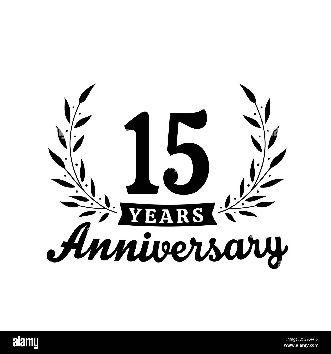 Celebrating 15 years anniversary logo design template. 15th anniversary celebrations logotype ...