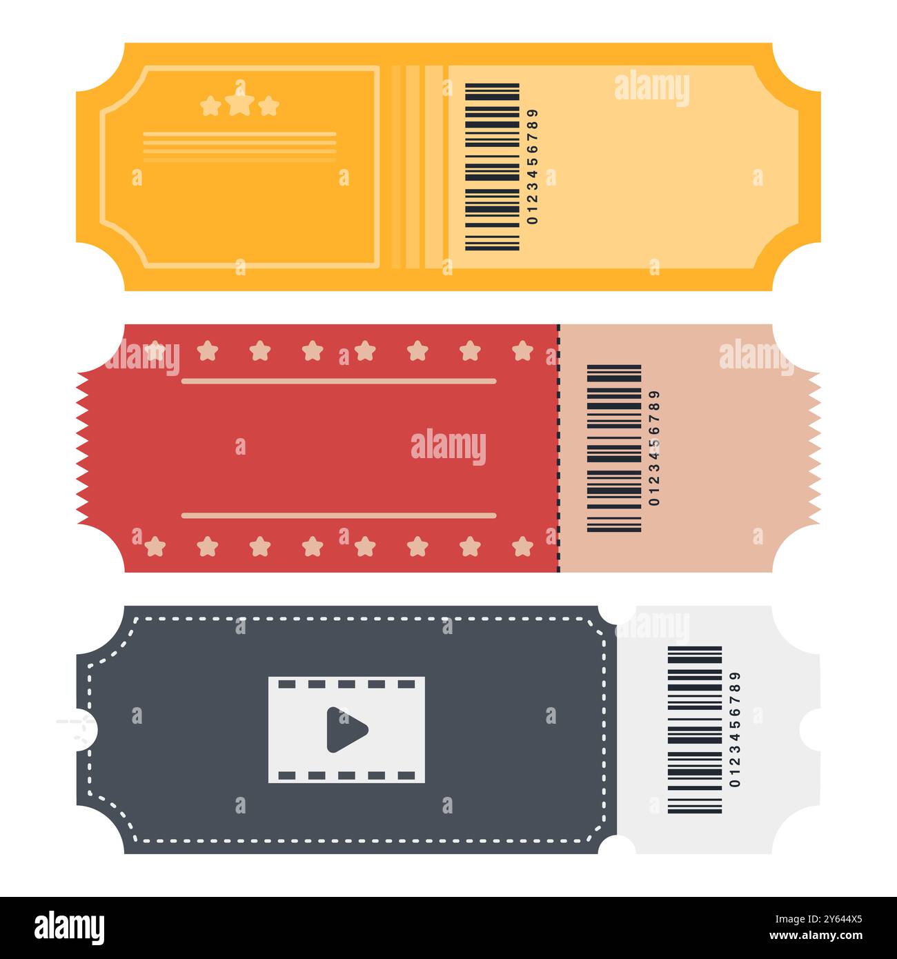 Concert Ticket Design with Barcode. Vector Movie Ticket. Entertainment ...