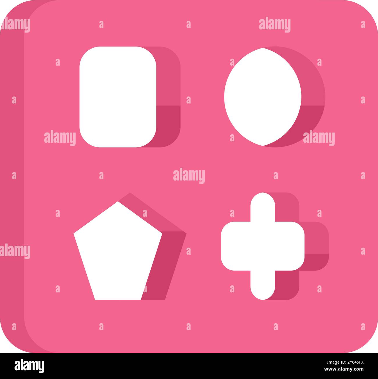Pink board with basic geometric figures for teaching children ...