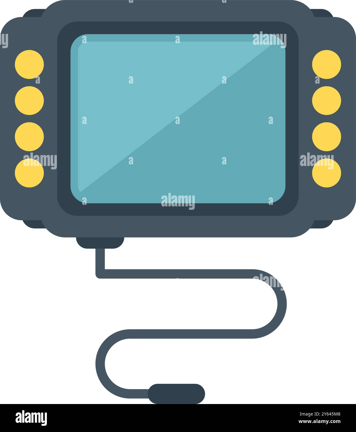 Old portable television set with an antenna cable plugged in, receiving ...