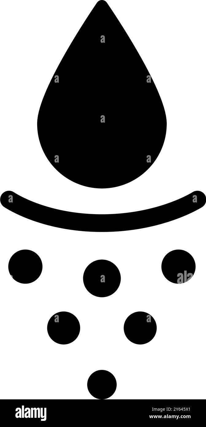 Water absorbent icon. Skin deep hydration symbol. Face care effect ...