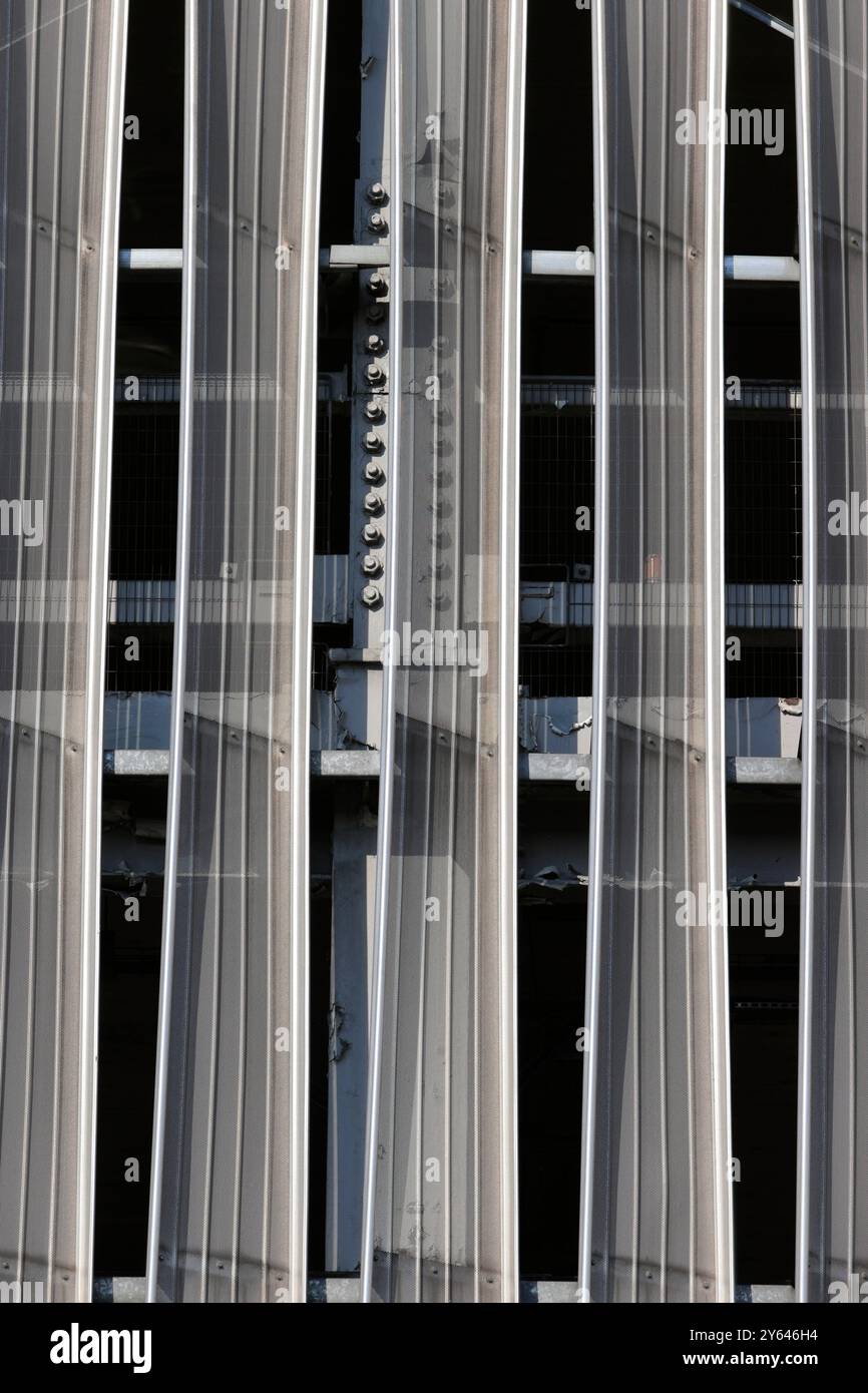 Metal cladding on multi storey car park in bury town centre in greater ...