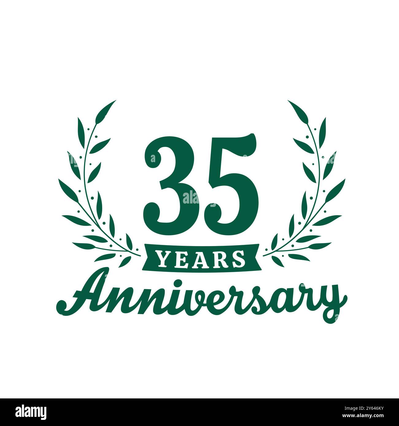 Celebrating 35 years anniversary logo design template. 35th anniversary ...